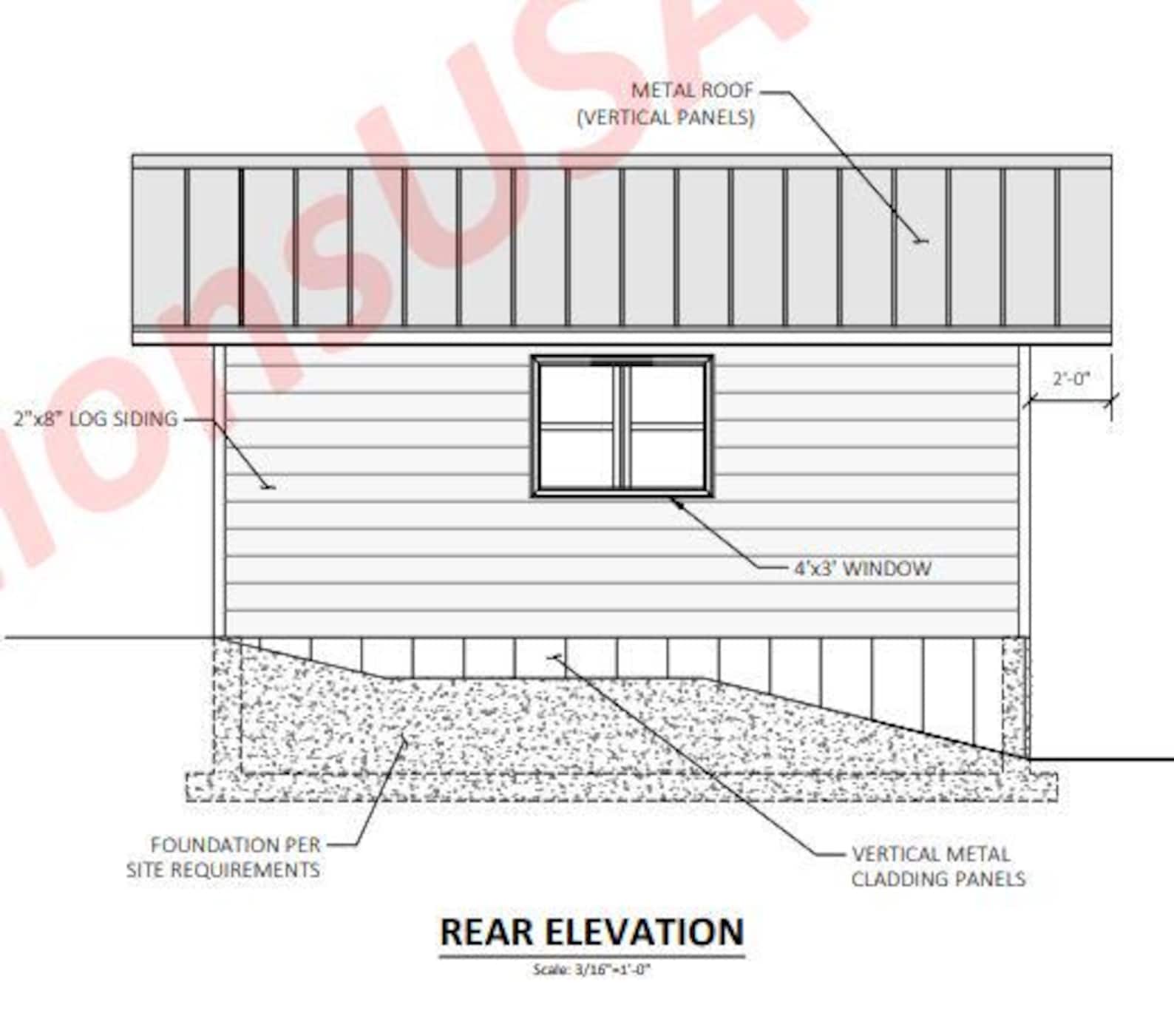 16'x20' Log Cabin W/ Deck - Plans. Open Concept, ADU - Etsy