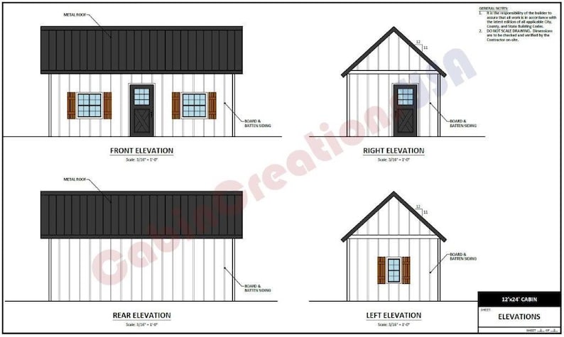 12'x24' Shed to Cabin Conversion Floor Plan - 1BR 1BA Layout. - Etsy