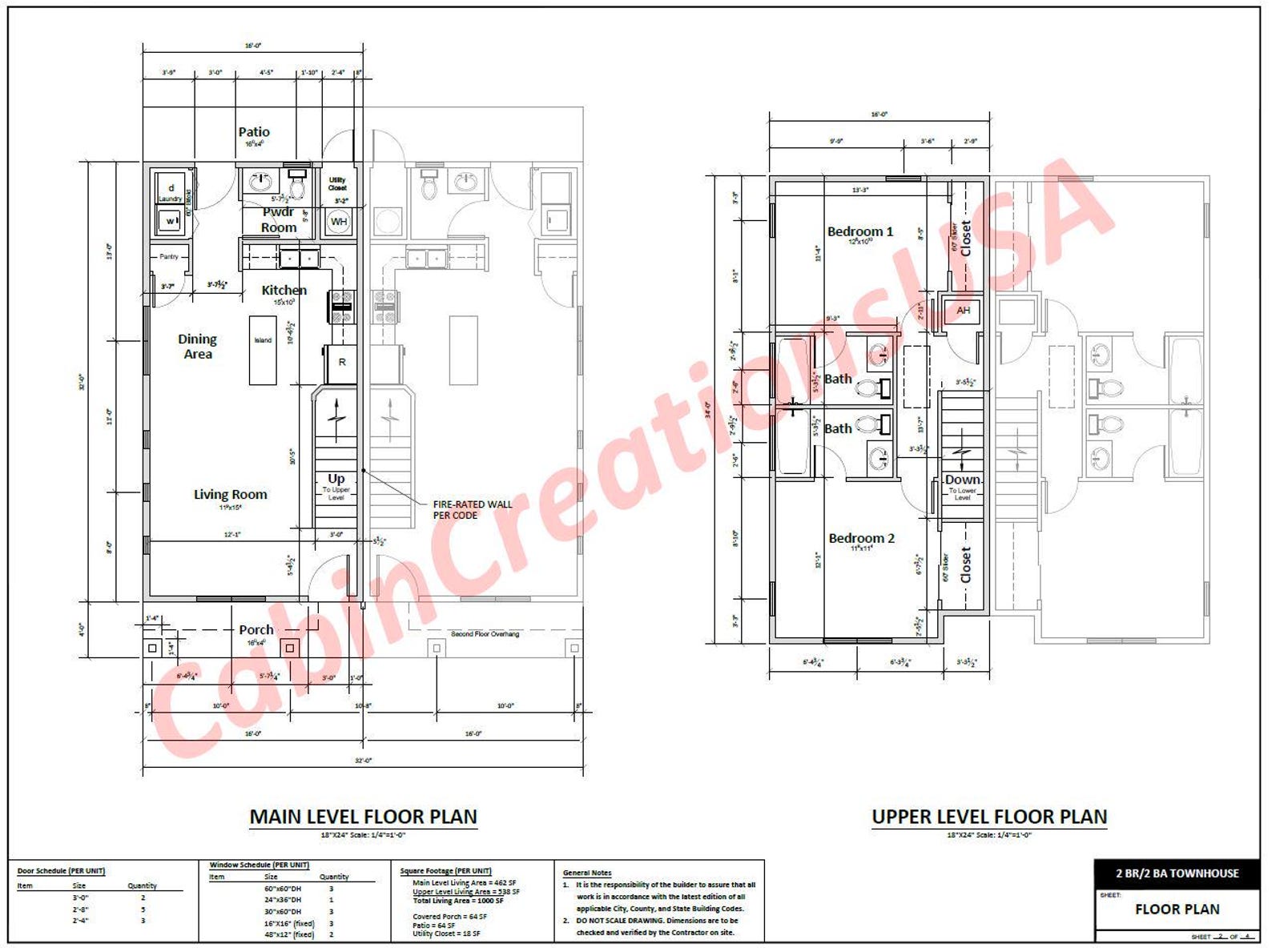 Townhouse Duplex 2 BR / 2BA (1,000sf) Perfect for Resident/landlord ...