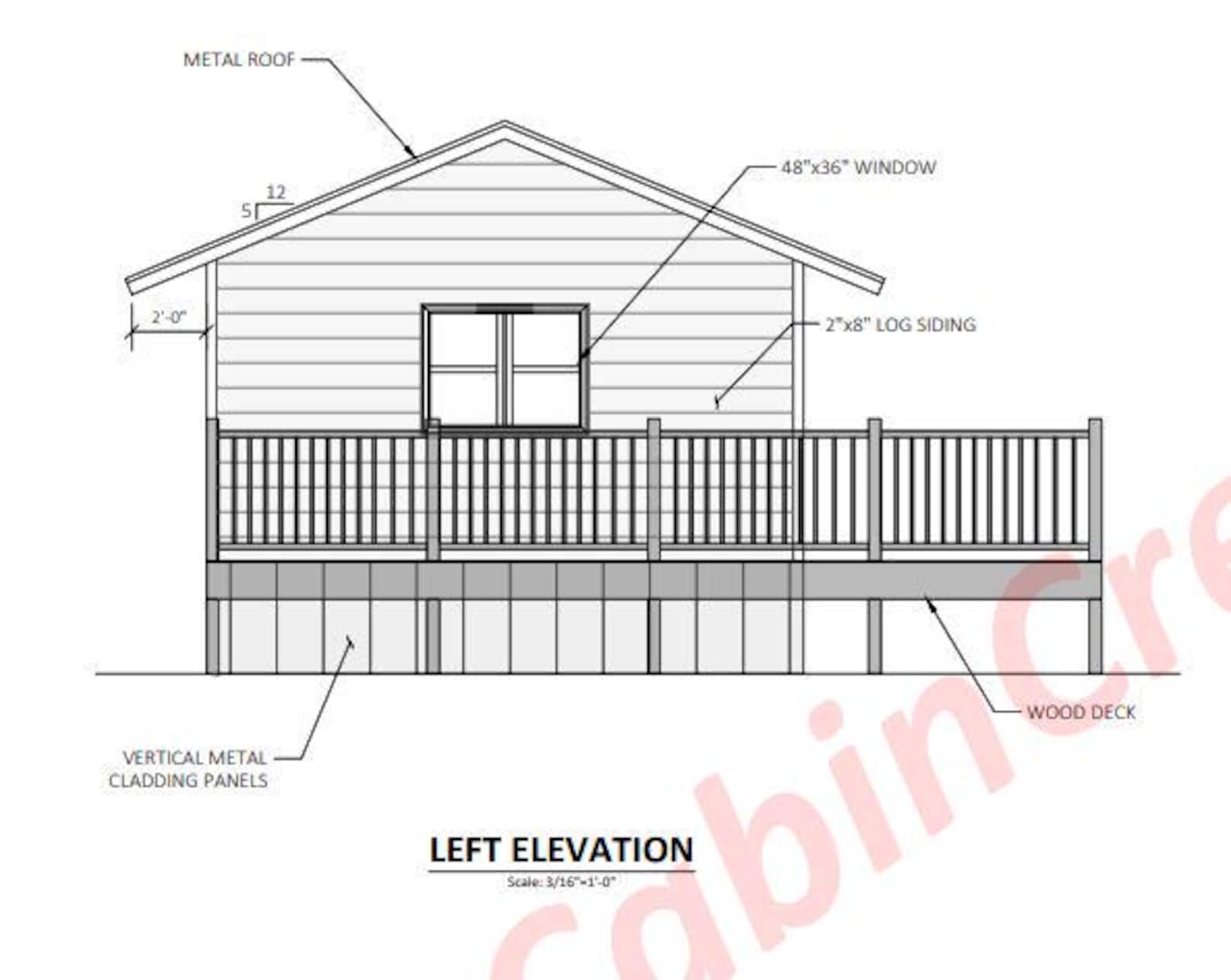 16'x20' Log Cabin W/ Deck - Plans. Open Concept, ADU - Etsy