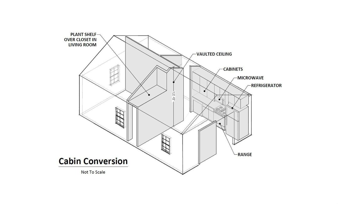 16'x24' Shed to Cabin ADU Conversion Plans - 1BR 1BA Layout With ...