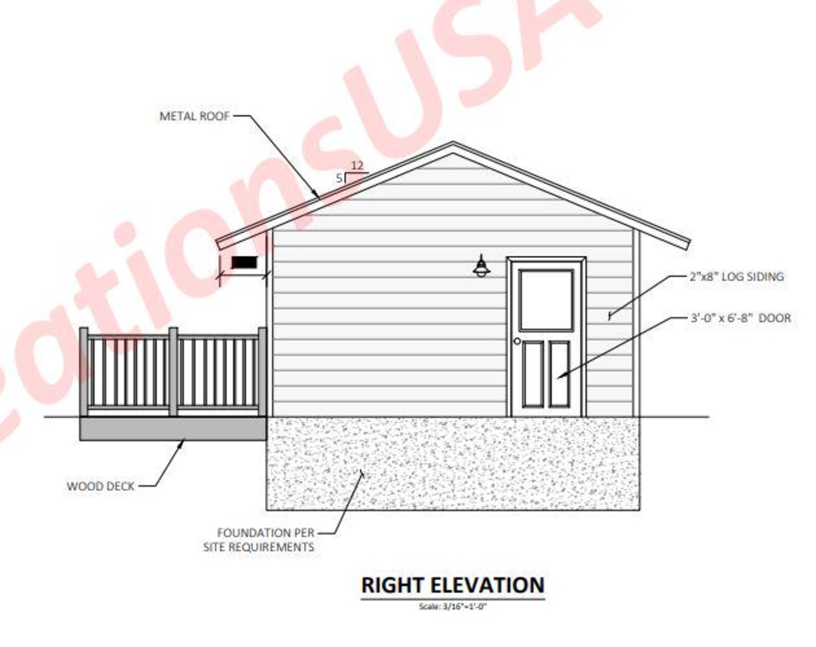 16'x20' Log Cabin W/ Deck - Plans. Open Concept, ADU - Etsy