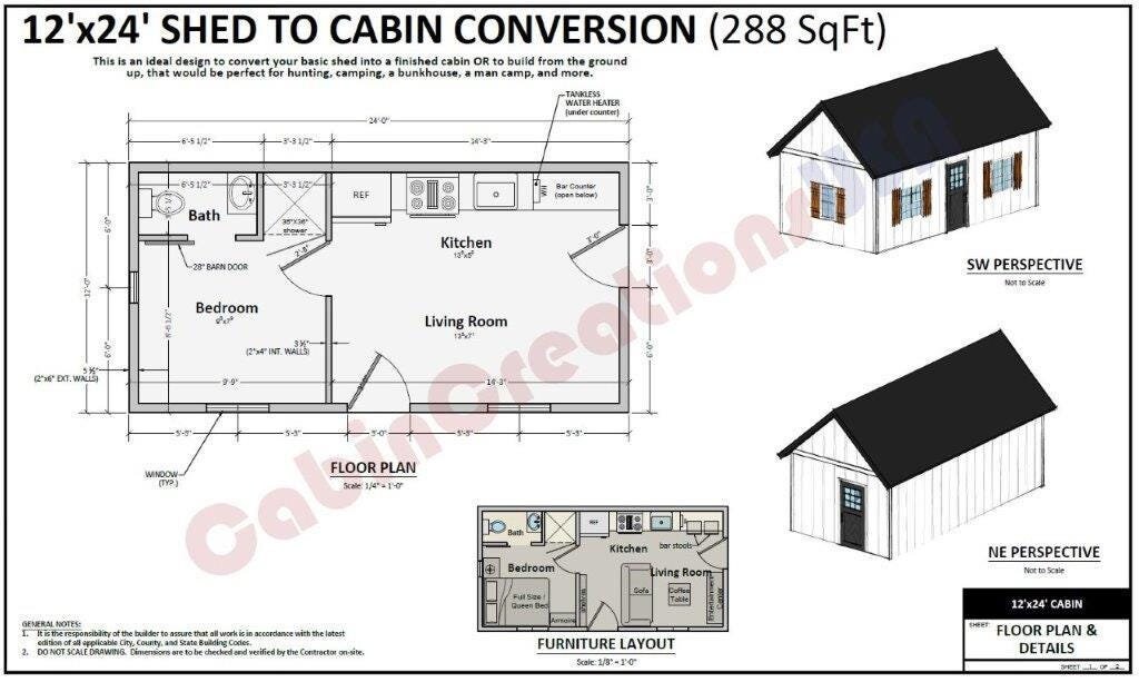 12x12 Cottage Simple Floor Plan