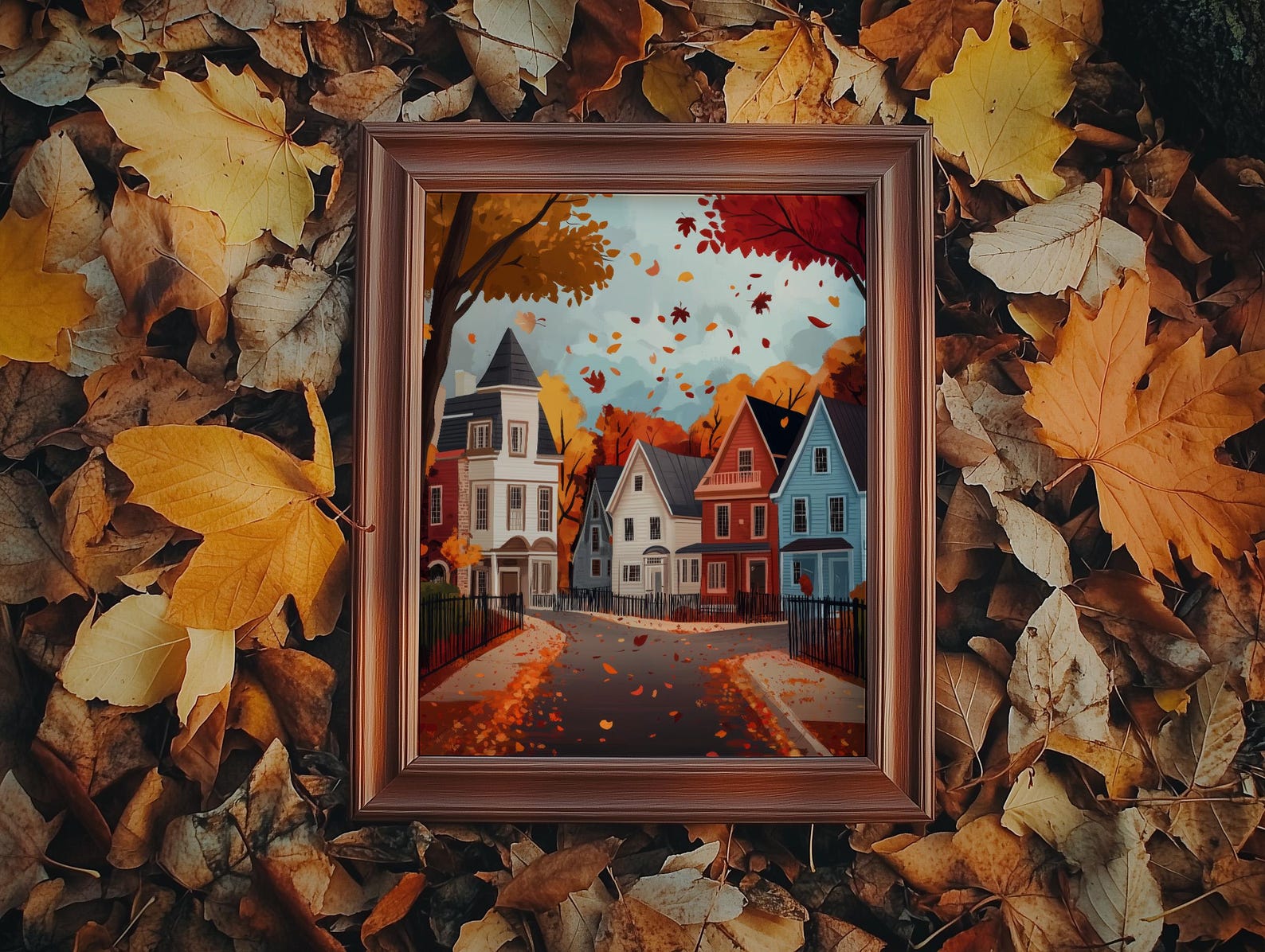 Autumn Street Art Print | Fall Art Print (printable Decor, Wall Art ...