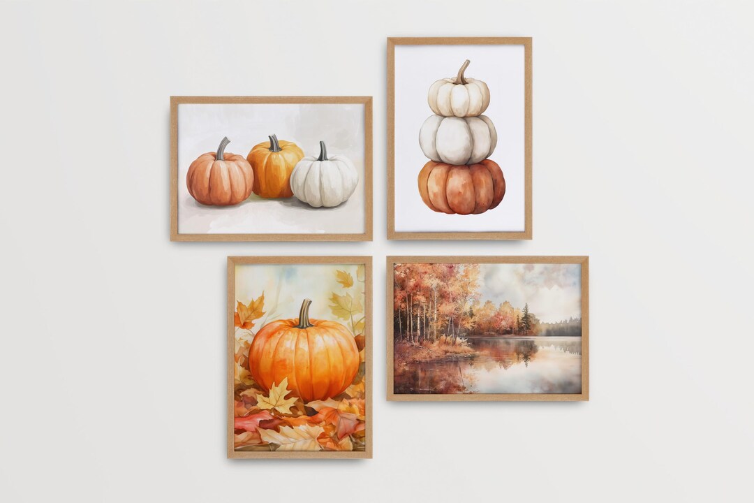 Fall Print Set | Watercolor & Illustrated Fall Paintings (watercolor ...