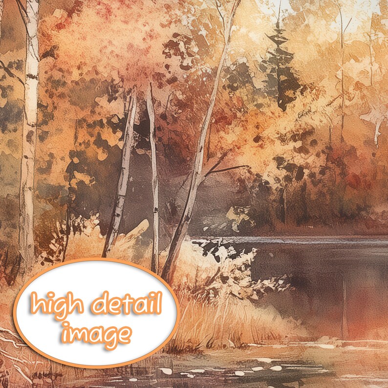 Fall Print Set | Watercolor & Illustrated Fall Paintings (watercolor ...