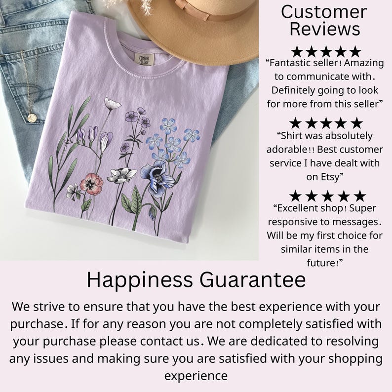 Wildflower T Shirt, Spring Botanical Floral Graphic Tee, Flower Lover ...