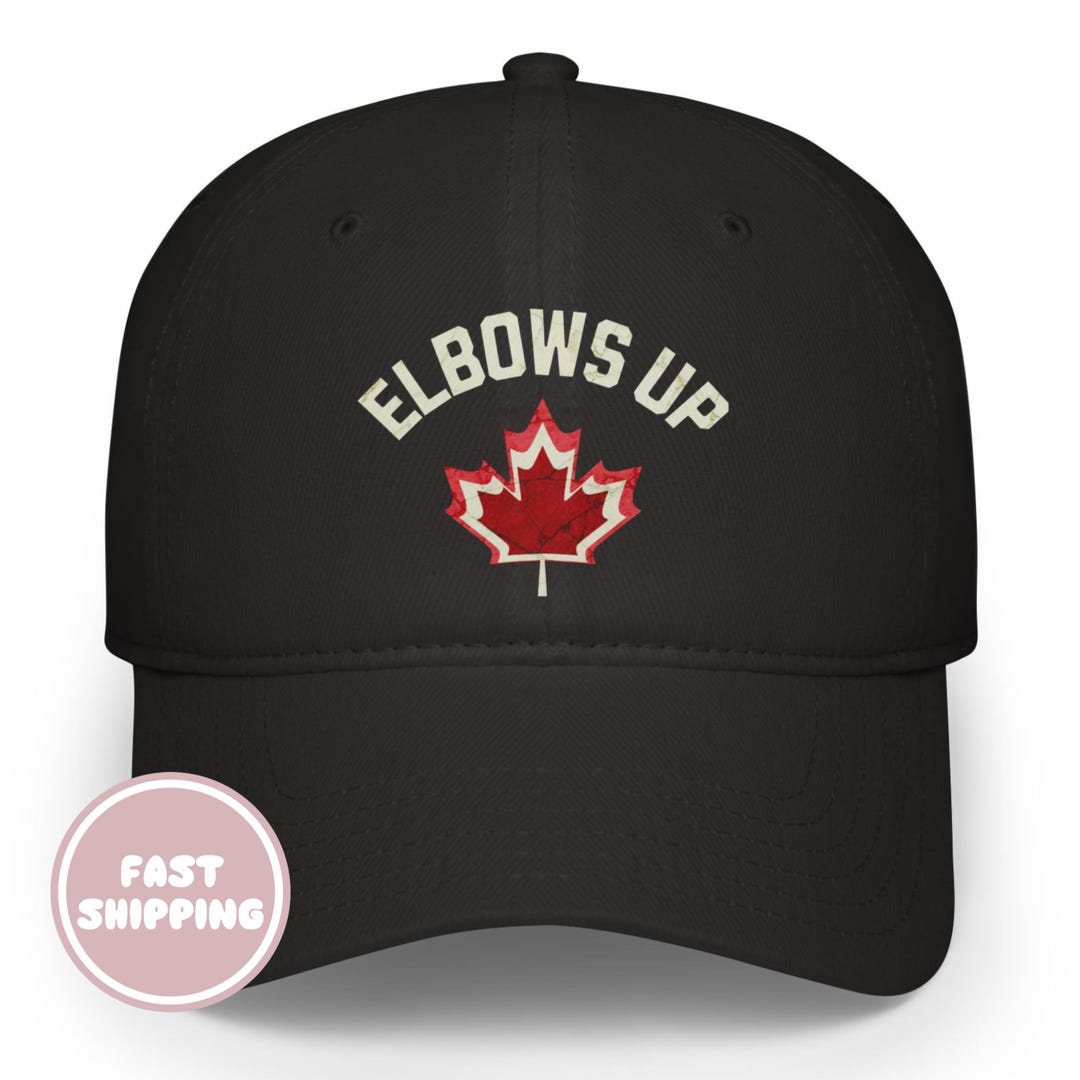 Maple Leaf Elbows up Baseball Cap, Canada Baseball Hat, Adjustable ...