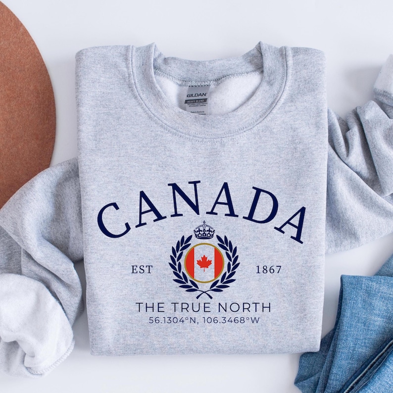 Canada Sweatshirt, the True North Crewneck Sweater, Canadian Pride ...