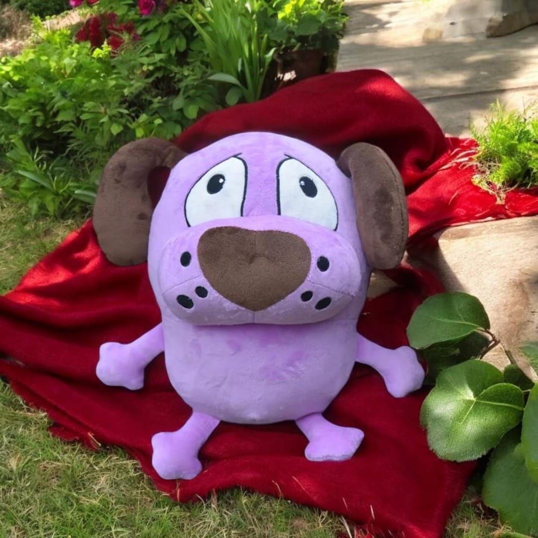 Handmade Courage the Cowardly Dog Plush, Adorable Cartoon Stuffed Toy ...