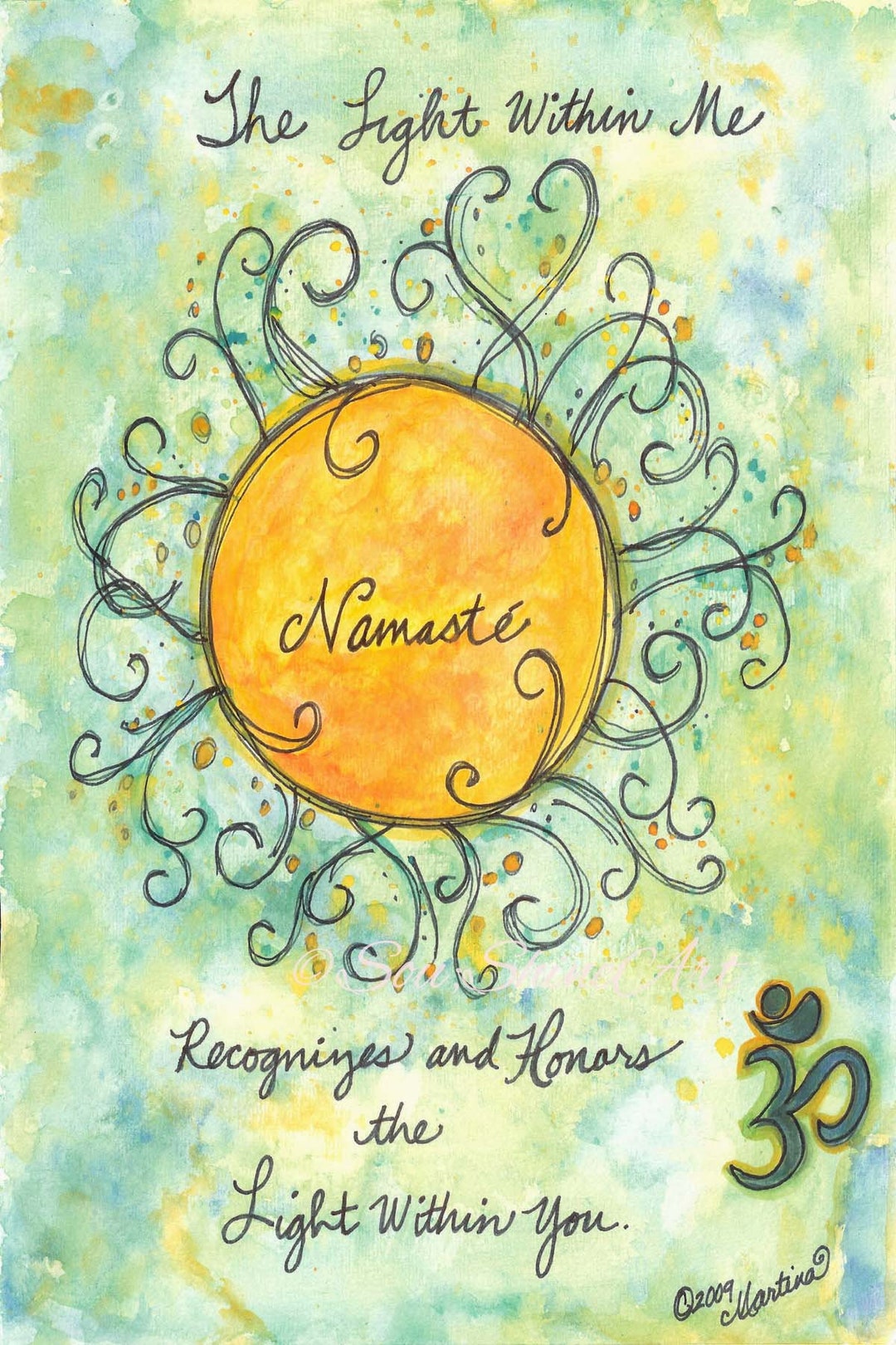 Namaste Art Print 8x10, 11x14, Yoga Artwork, Spiritual Art, Wall Art ...