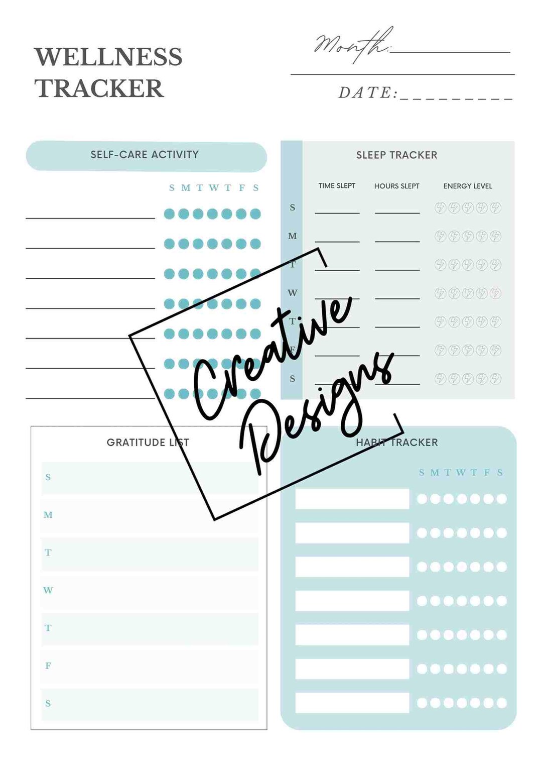 Wellness Journal A4 - Printable Template - Etsy