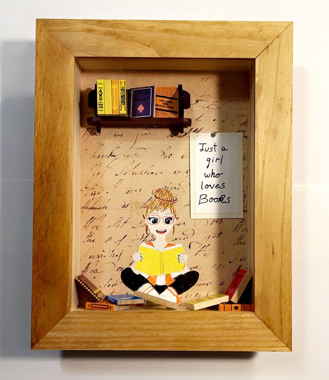 Just a Girl and Her Books Shadow Box - Etsy
