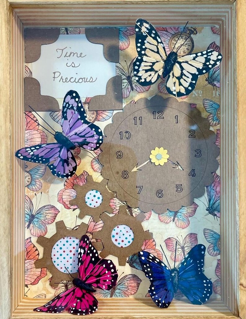 Butterfly Shadow Box, Butterfly Art, Shadowbox, Nature Art, Time is ...