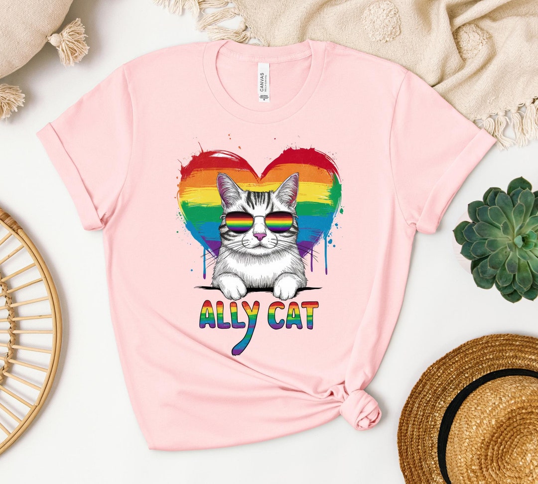 LGBT Ally Cat Shirt, Lgbt Ally Shirt, Lgbtq Support Tee, Ally Cat Shirt ...