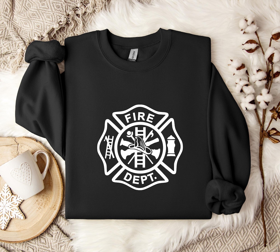 Fire Department Logo Hoodie-firefighter Sweatshirt- Fire Department ...
