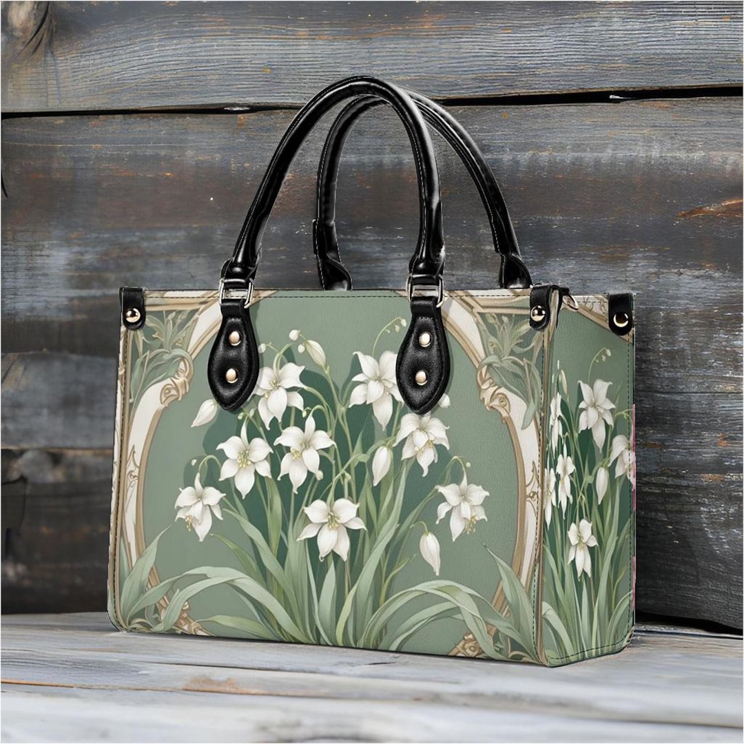 Lily of the Valley Crossbody Bag - Floral Vegan Leather Designer Purse ...