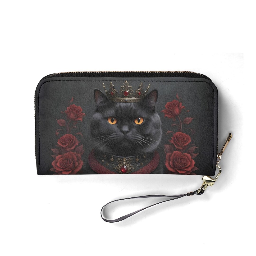 Gothic Monarch Cat Wallet – Vegan Leather Cute Wallet for Women ...
