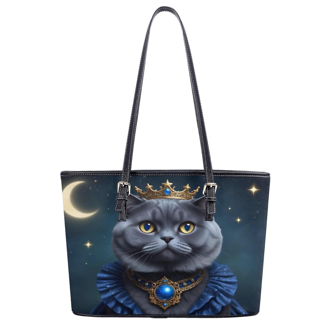 Starry Enchantress Cat Tote Bag Cute Bag Vegan Faux Leather Shoulder ...