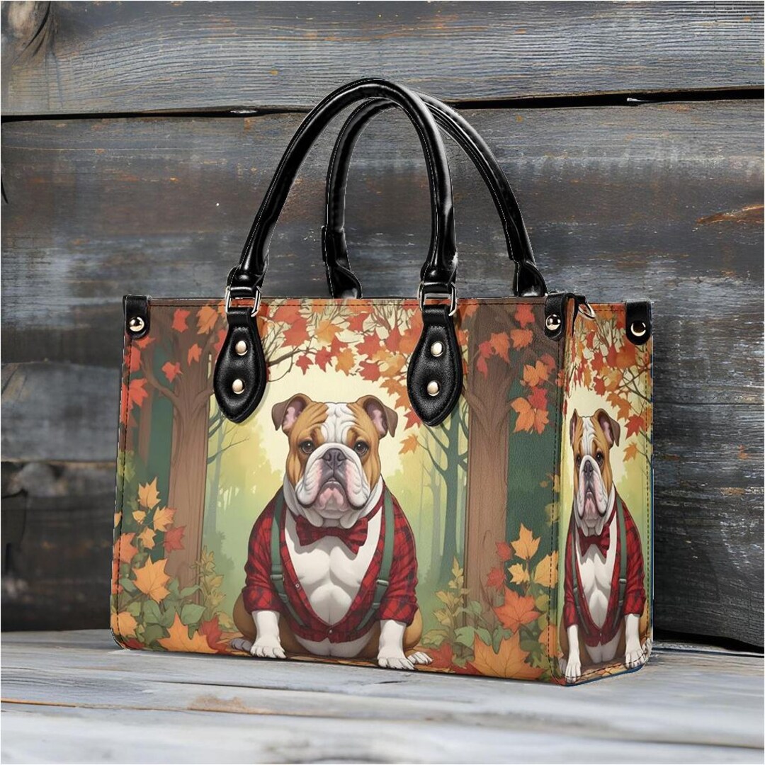 Bulldog in Flannel Shirt and Suspenders Bag Cute Crossbody Bag Unique ...