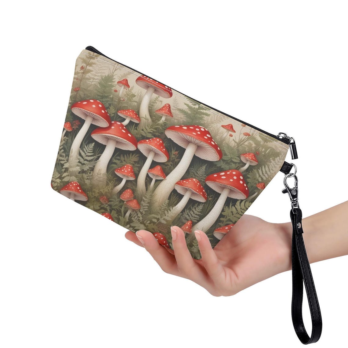 Mushroom Cluster Bag Zippered Sling Makeup Bag - Stylish and Portable ...