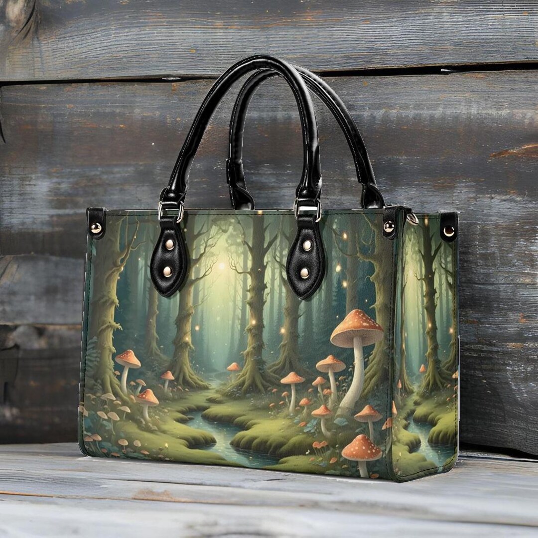 Sunlit Forest With Dappled Mushrooms Bag Cute Crossbody Bag Unique ...