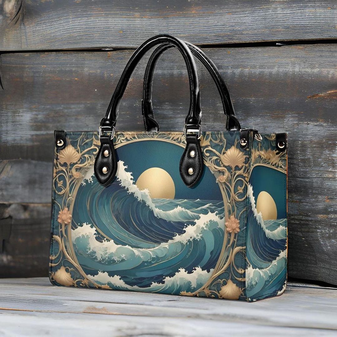 Ocean Waves Crossbody Bag - Nature-inspired Vegan Leather Designer ...