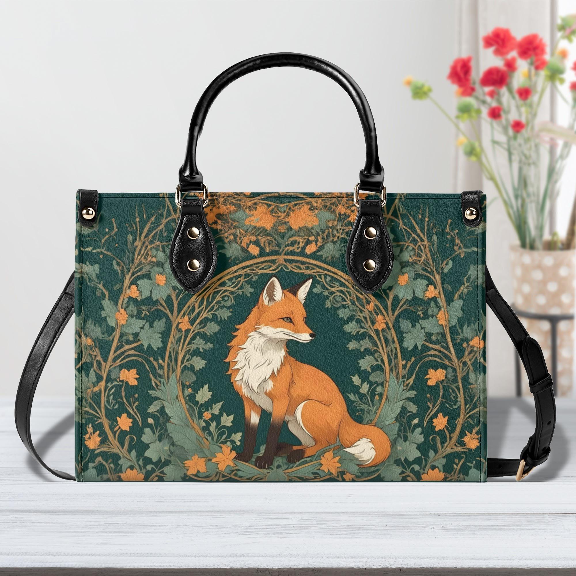 Enchanted Fox Crossbody Bag - Nature-inspired Vegan Leather Designer ...