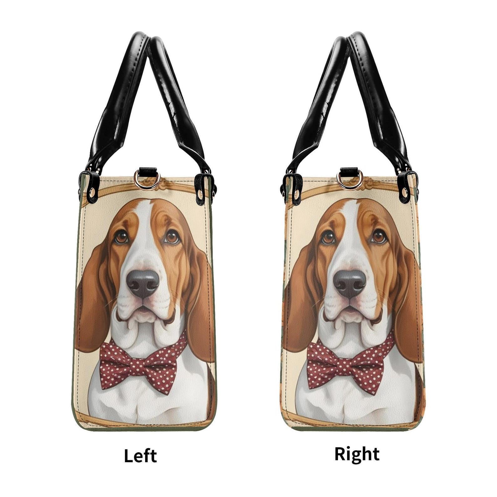 Basset Hound Dog in Polka Dot Bow Bag Cute Crossbody Bag Unique Purse ...