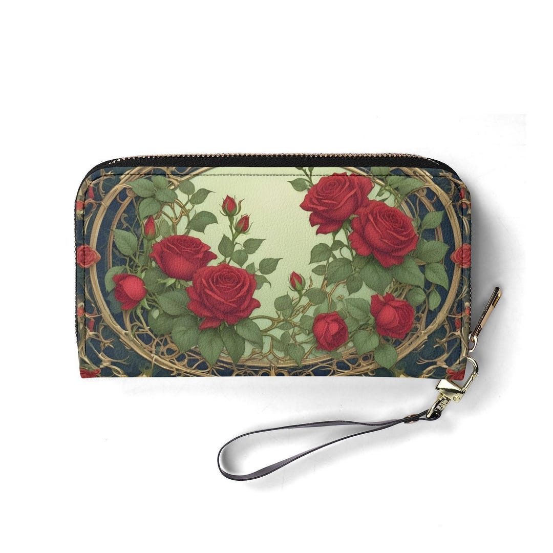 Lush Roses and Vines Wallet – Vegan Leather Cute Wallet for Women ...