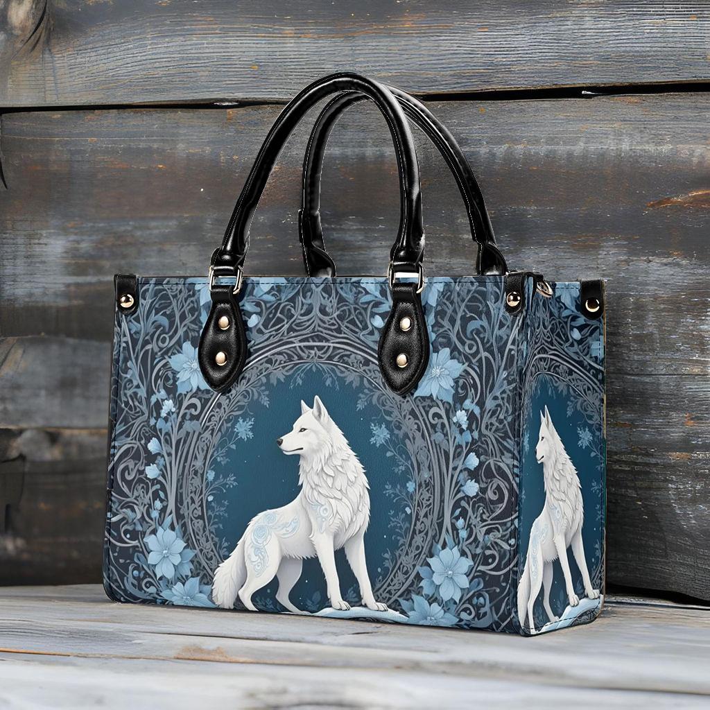 White Wolf Crossbody Bag - Mystical Vegan Leather Purse, Unique Nature ...