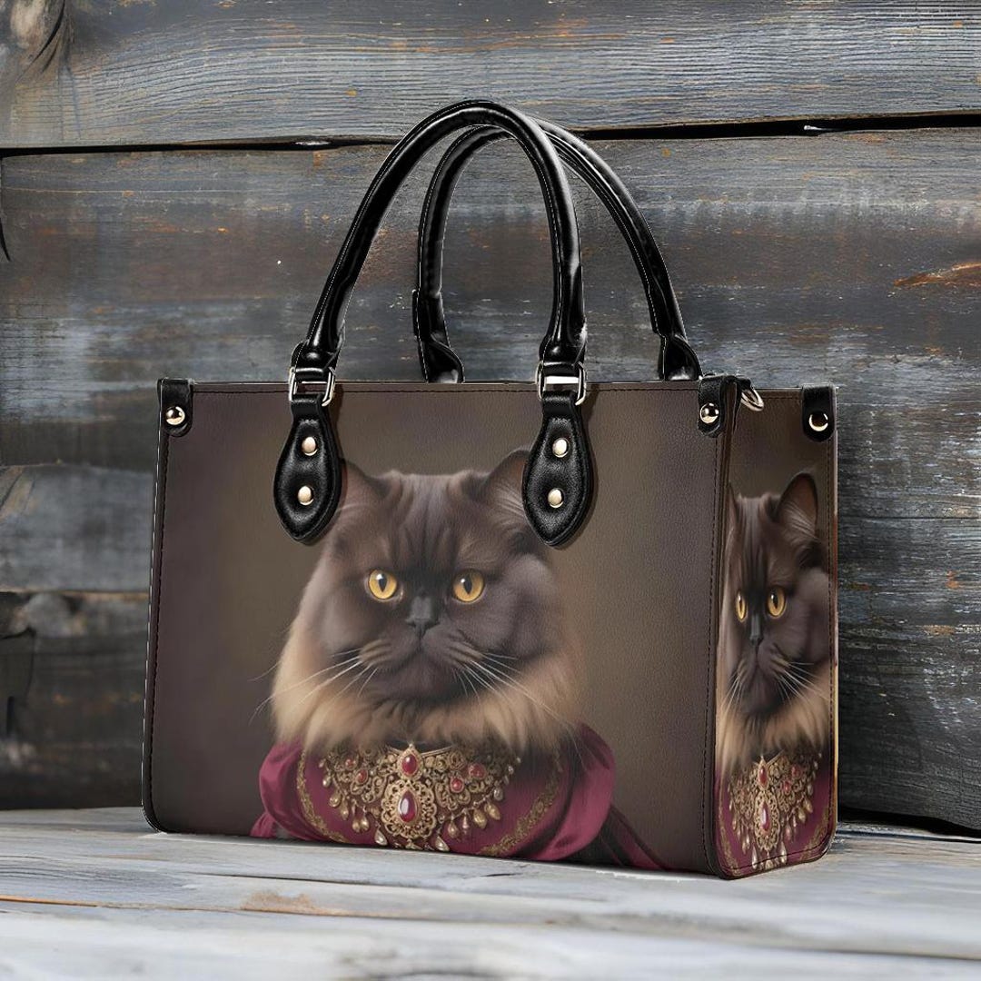 Baroness Cat of Burgundy Crossbody Bag - Vegan Leather Designer Purse ...