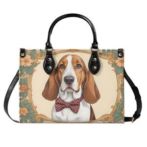 Basset Hound Dog in Polka Dot Bow Bag Cute Crossbody Bag Unique Purse ...