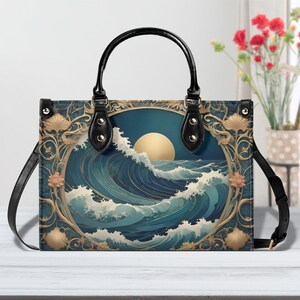 Ocean Waves Crossbody Bag - Nature-inspired Vegan Leather Designer ...