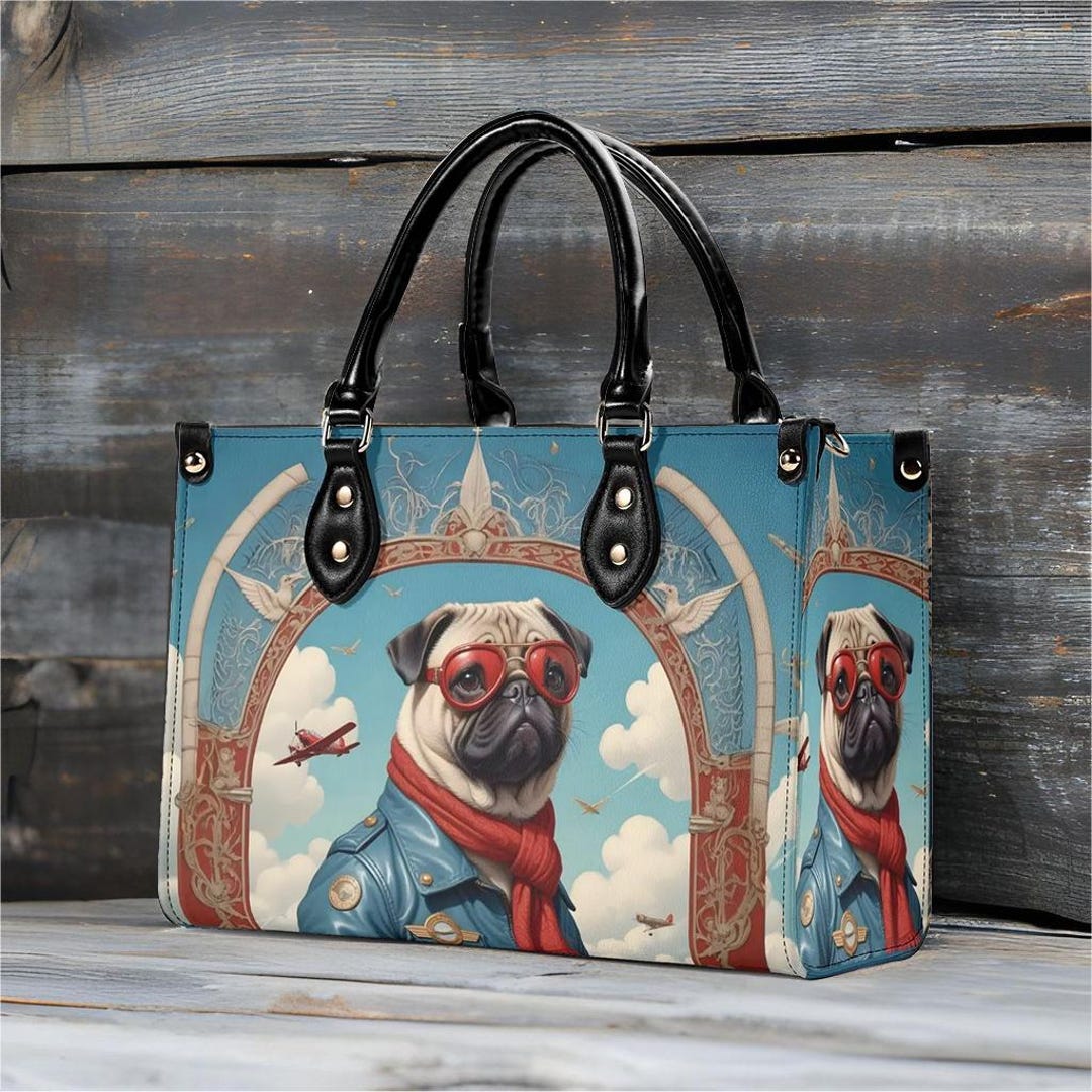 Pug Dog in Aviator Outfit Bag Cute Crossbody Bag Unique Purse Cute ...