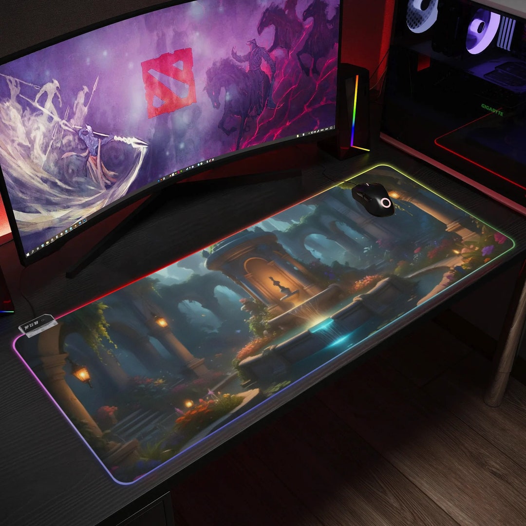 Fantasy Garden RGB LED Gaming Mousepad – Extended Keyboard Desk Mat - Etsy