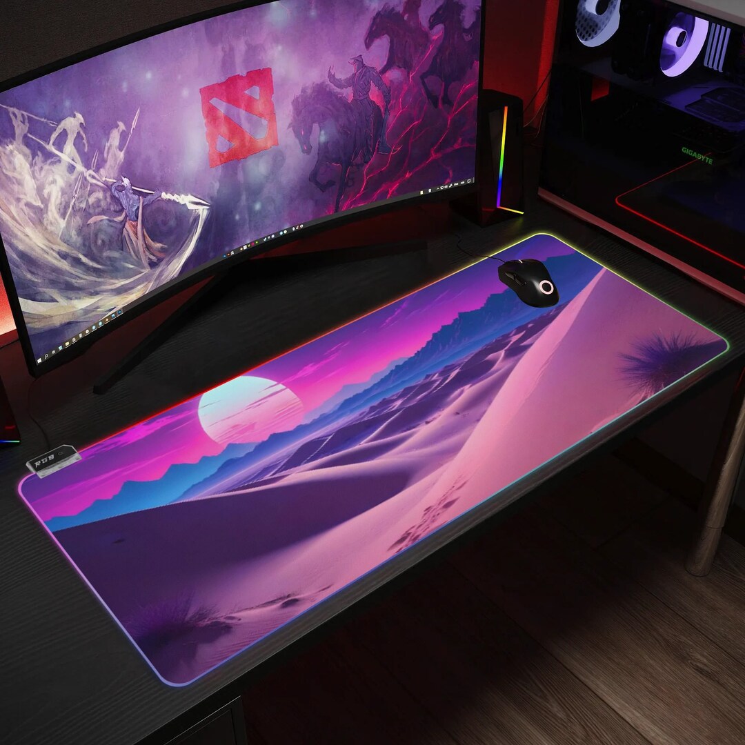 Fantasy Desert Mousepad Transparent LED RGB Keyboard Pad Mouse Pad for ...
