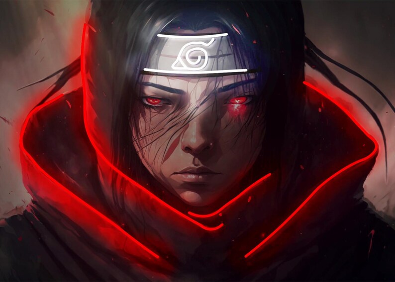 Itachi Uchiha LED Wall Art Dark and Powerful Neon Decor for Ultimate ...