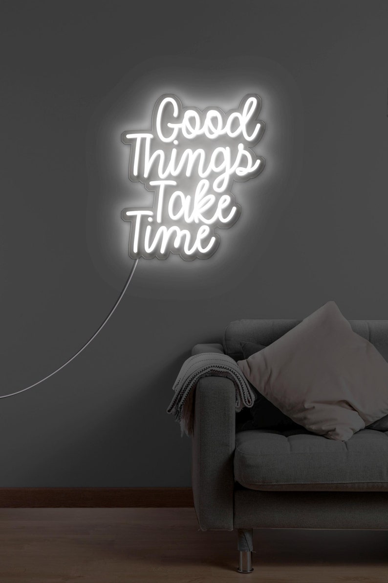 Good Things Take Time Neon Sign Inspirational LED Wall Decor for Home ...