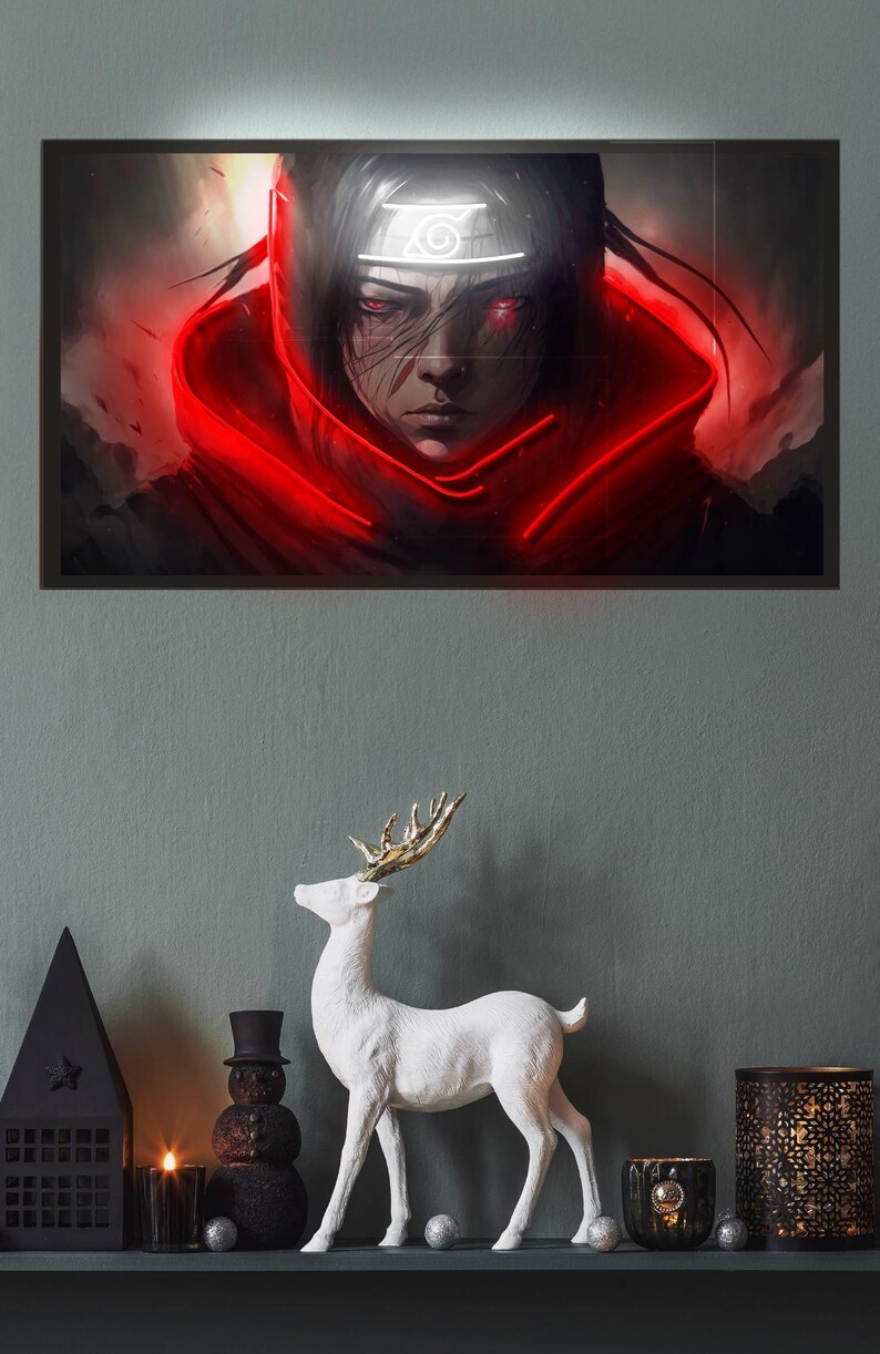 Itachi Uchiha LED Wall Art Dark and Powerful Neon Decor for Ultimate ...