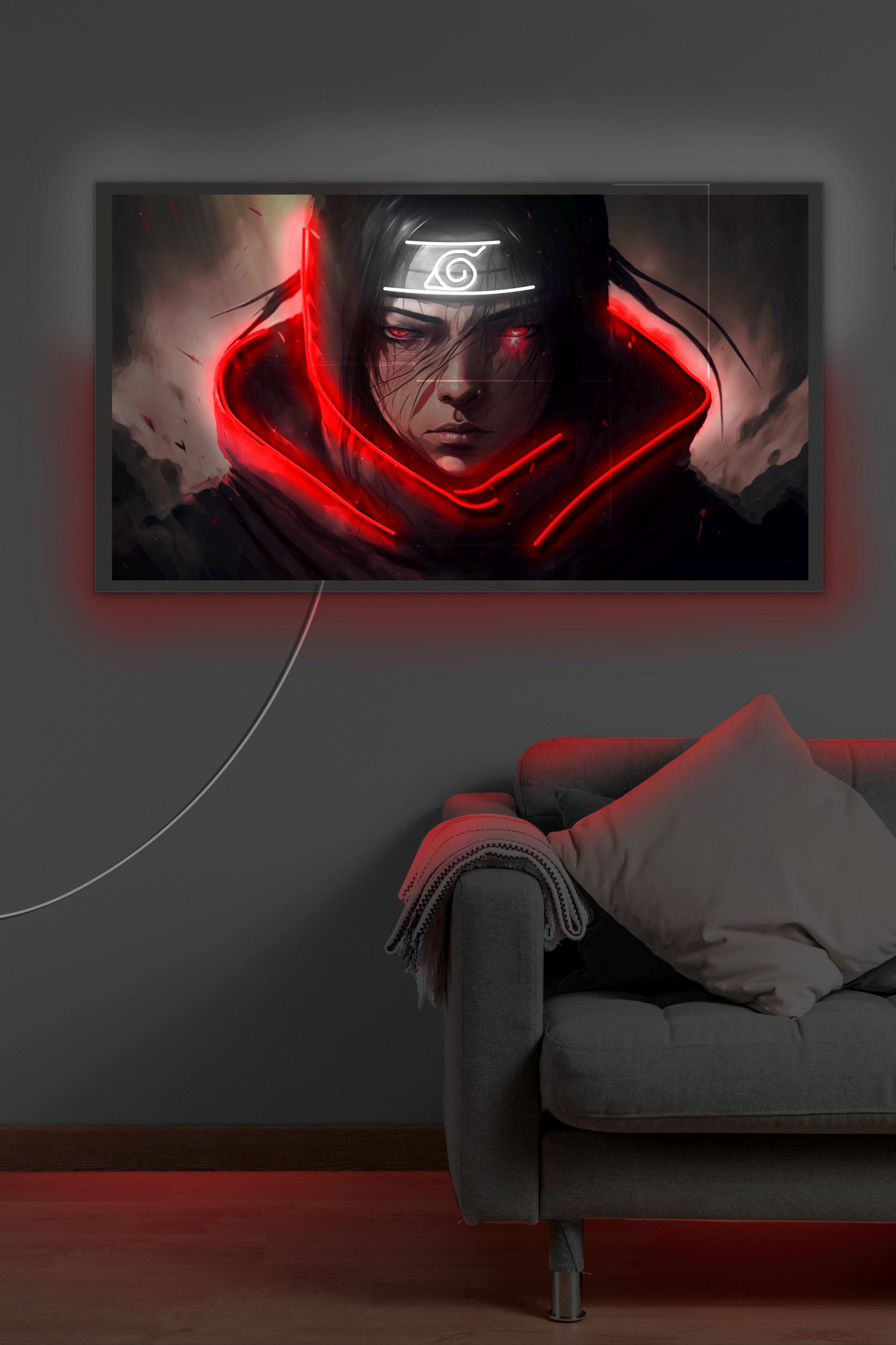Itachi Uchiha LED Wall Art Dark and Powerful Neon Decor for Ultimate ...