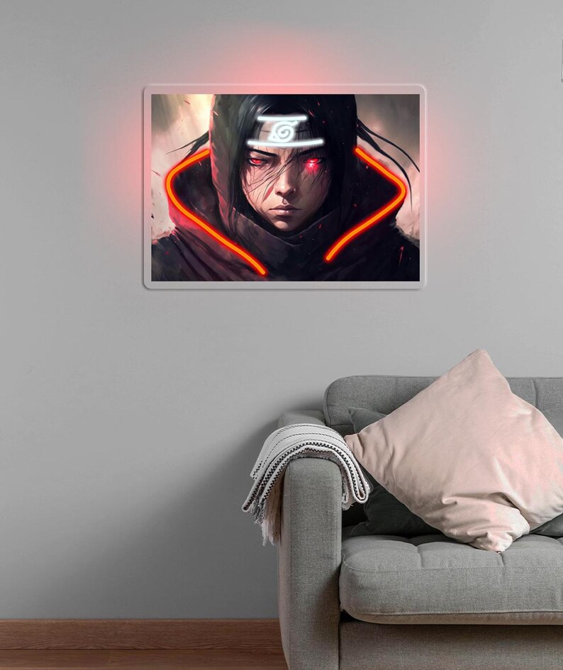 Itachi Uchiha LED Wall Art - Dark and Powerful Neon Decor for Ultimate ...