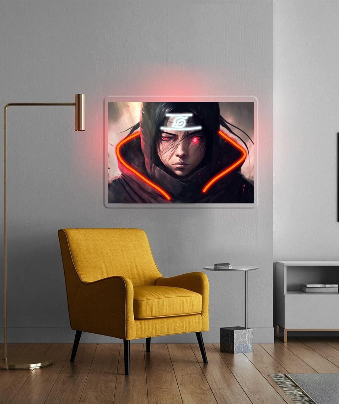 Itachi Uchiha LED Wall Art - Dark and Powerful Neon Decor for Ultimate ...