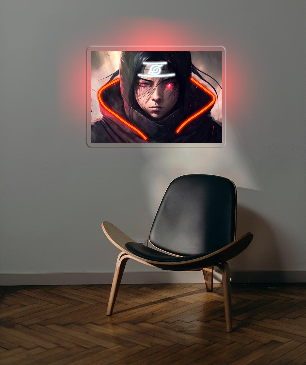 Itachi Uchiha LED Wall Art - Dark and Powerful Neon Decor for Ultimate ...