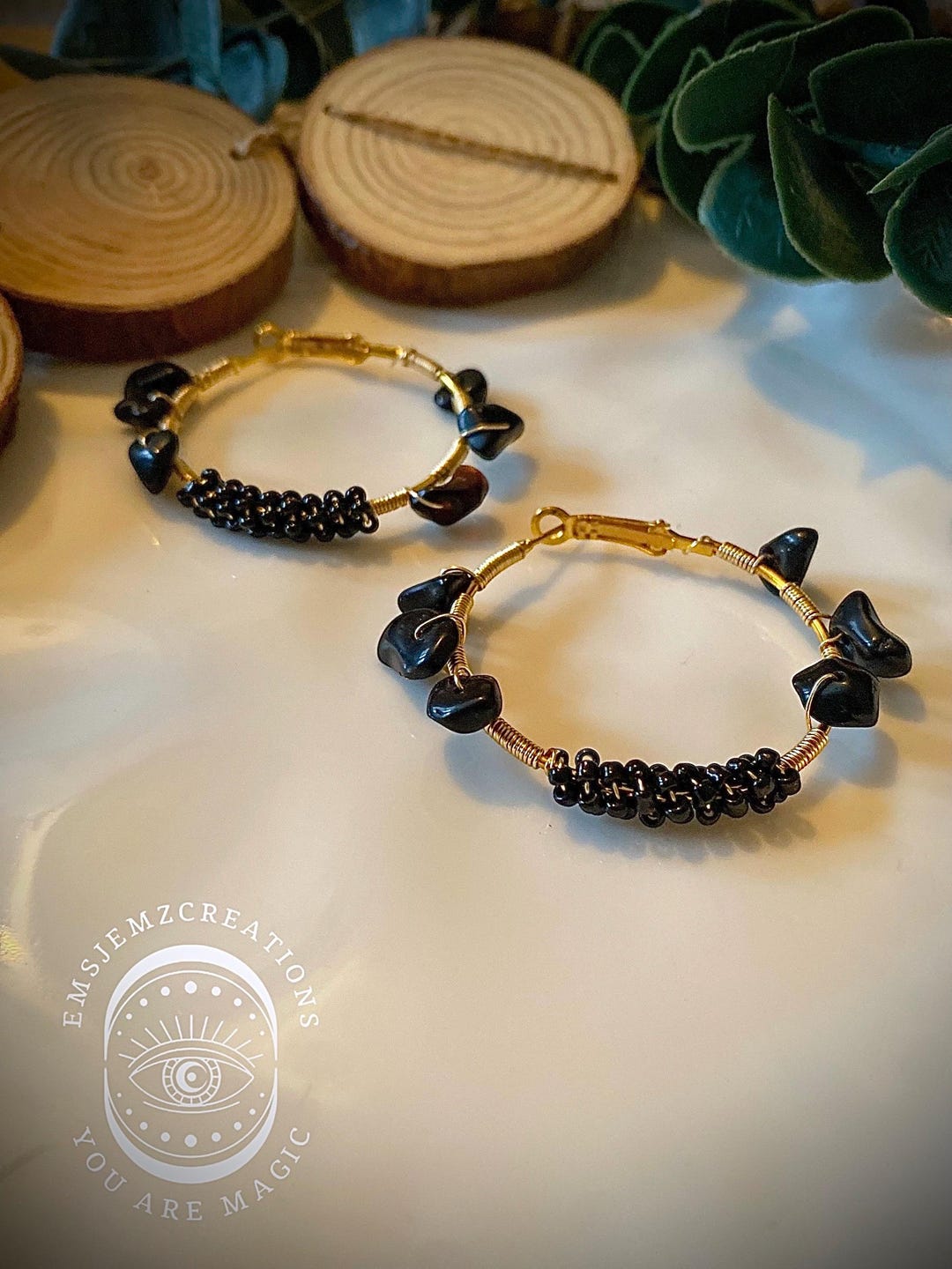 Large Gold Crystal Healing Hoops - Etsy