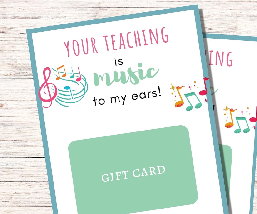 Music Teacher Gift Card Holder, End of Year Teacher Gift Card Holder ...