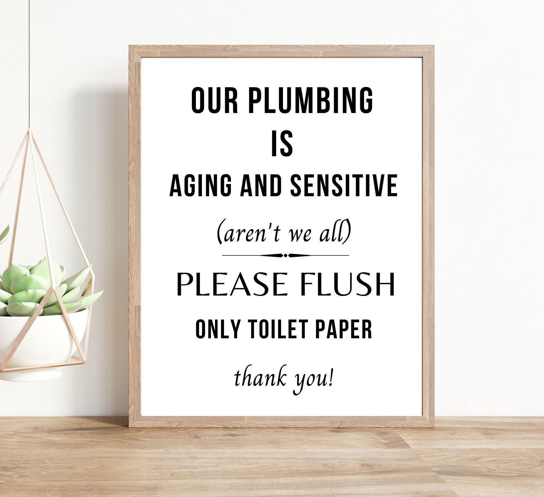 Please Don't Flush Sign Printable, Airbnb Bathroom Sign, Septic System ...