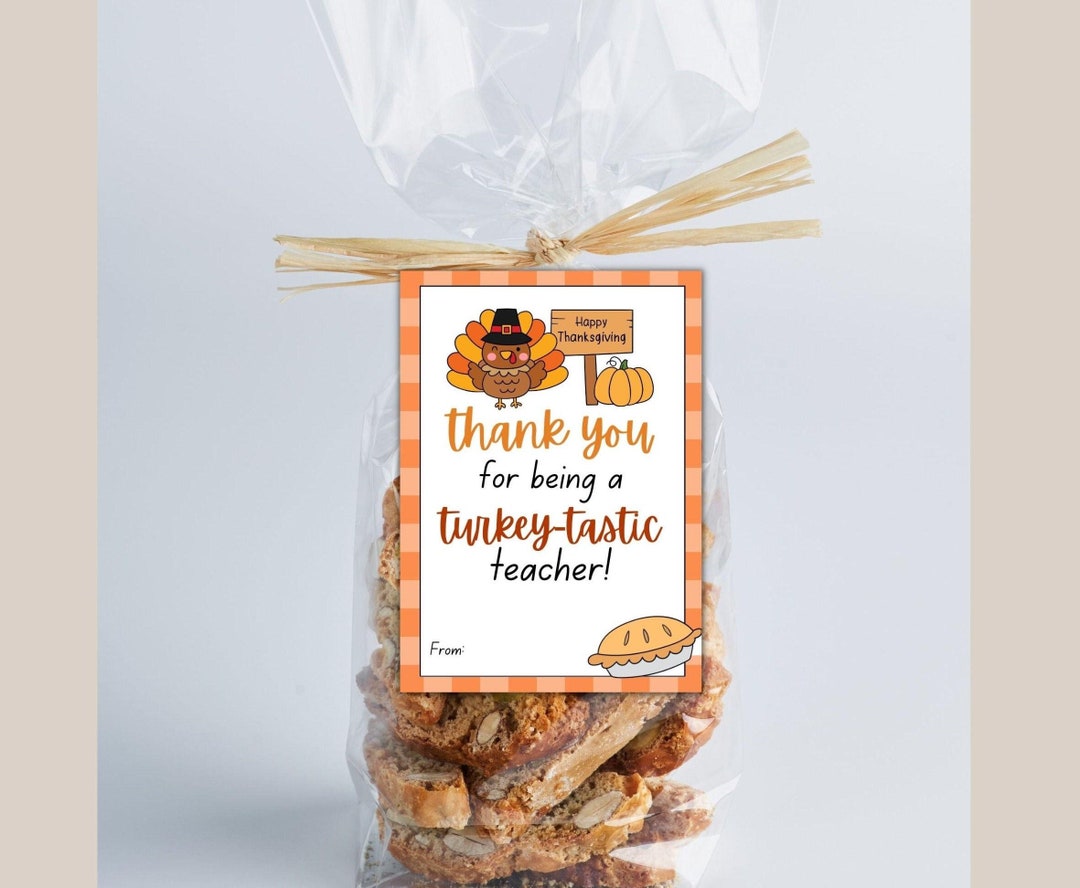 Thanksgiving Teacher Gift Tags, Fall Cookie Tags, Daycare Teacher Thank ...