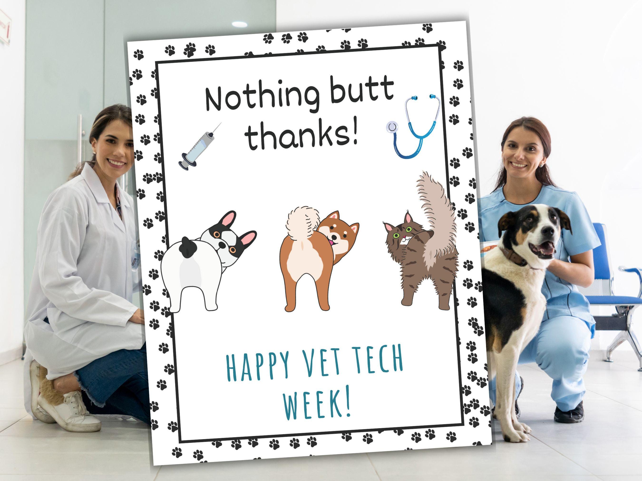 Funny Vet Tech Week Sign, Vet Tech Week Banner, Vet Tech Appreciation ...