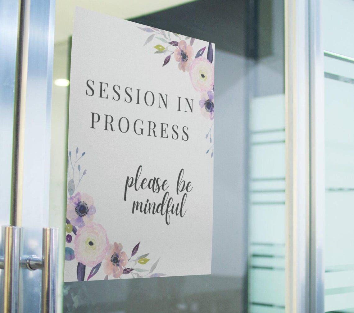 Session in Progress Door Sign, Treatment Room Sign, Please Do Not ...